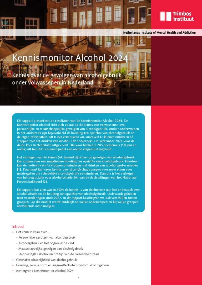 Kennismonitor Alcohol 2024 - Trimbos-instituut
