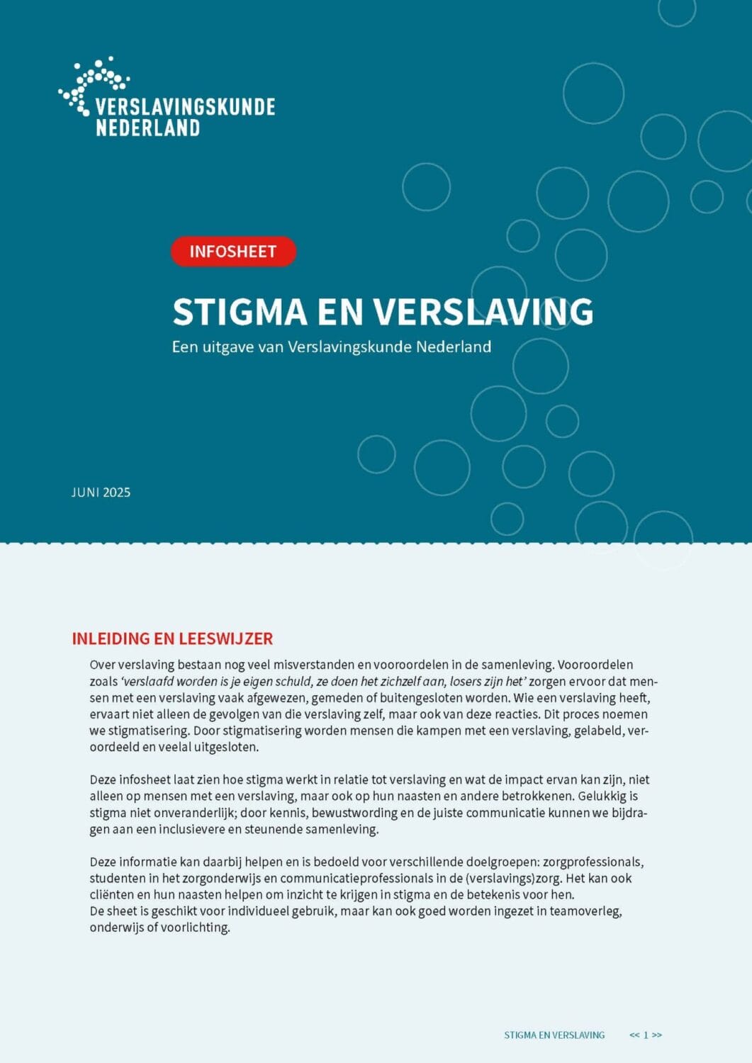 Infosheet Stigma en verslaving - Trimbos-instituut